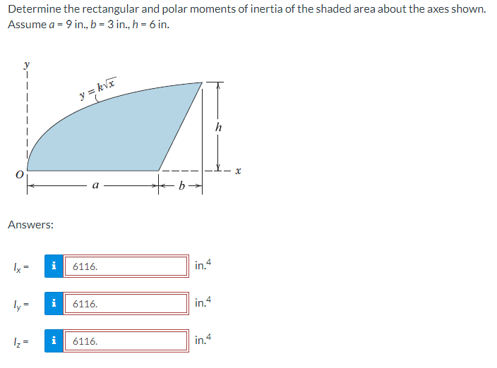 [SOLVED] Determine the rectangular and polar moments of inertia of the shaded | SolutionInn
