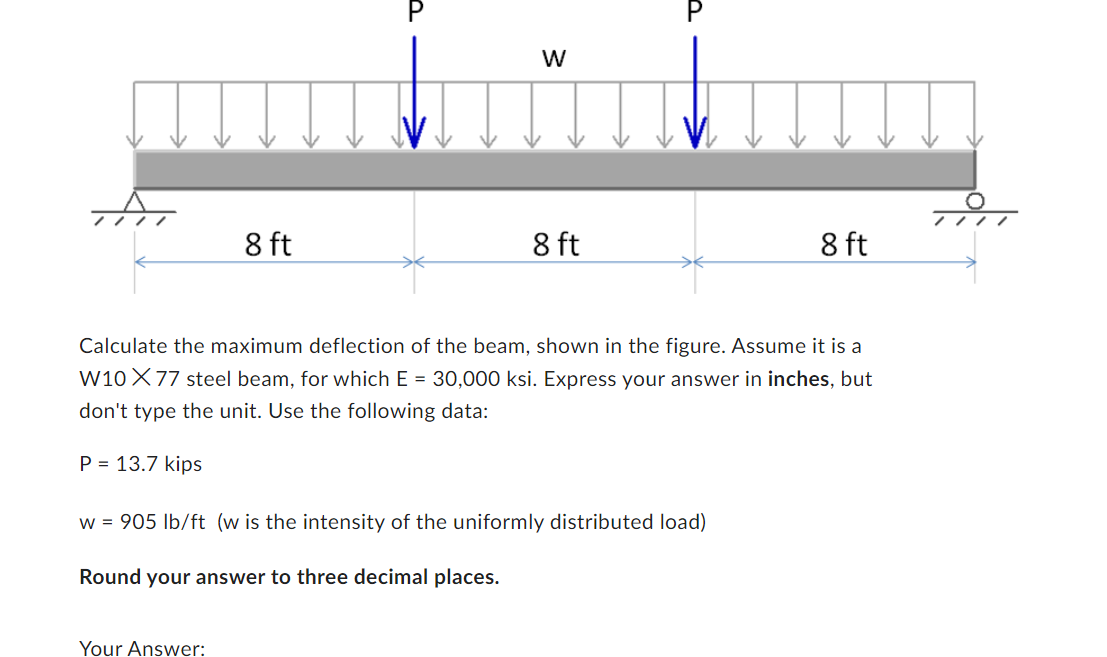 [SOLVED] Calculate the maximum deflection of the beam, shown in the ...