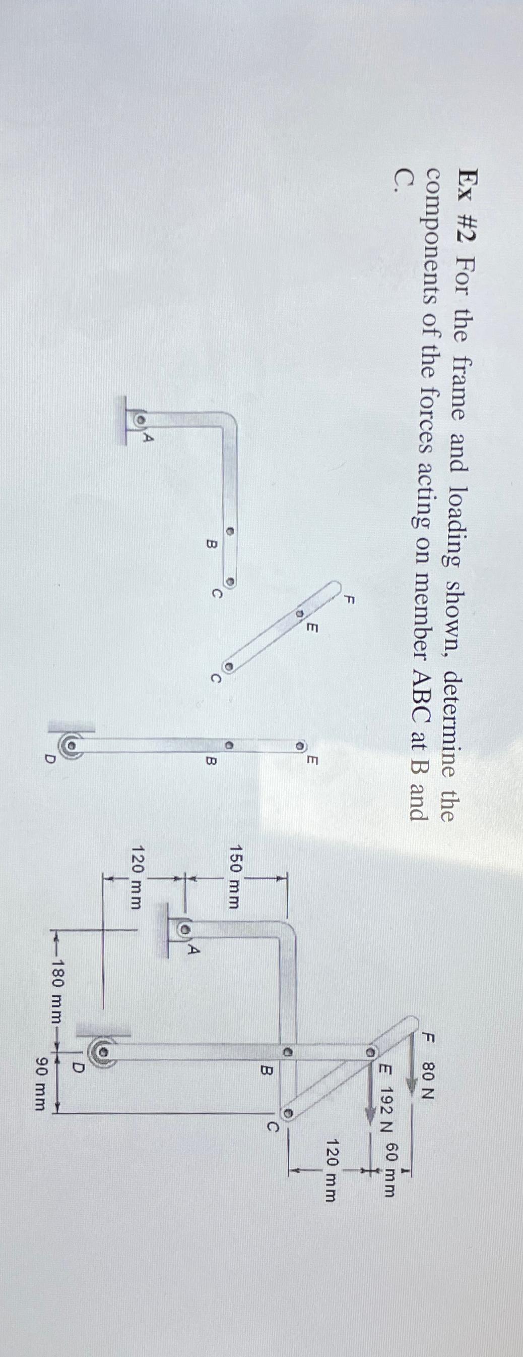 [SOLVED] Ex # 2 For the frame and loading shown, determine the | SolutionInn