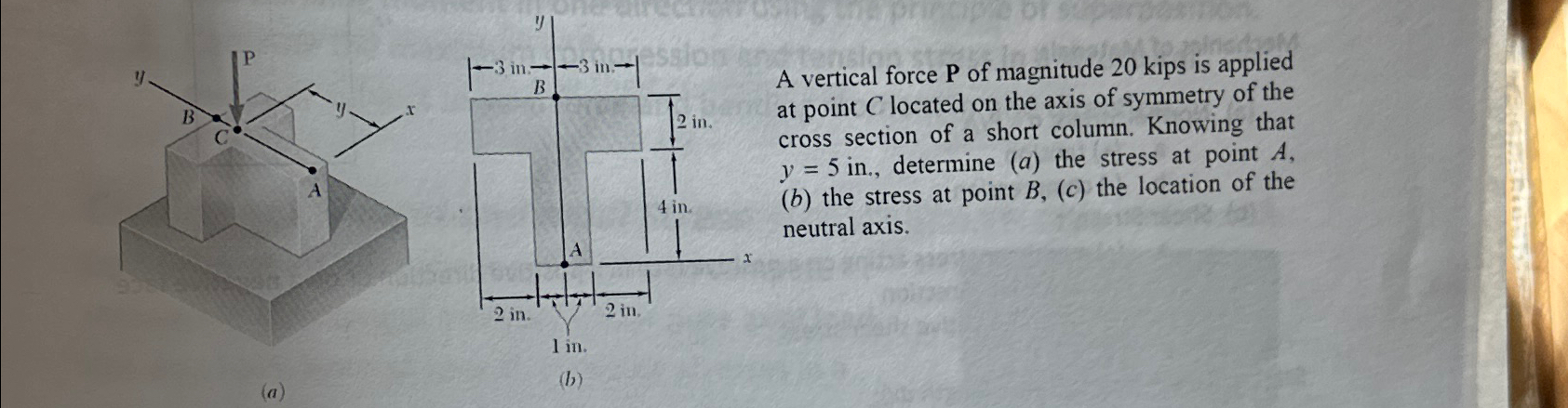 [SOLVED] A vertical force P of magnitude 2 0 kips is applied | SolutionInn