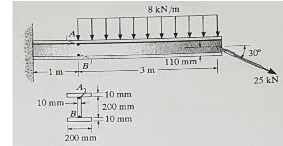 [Solved] Example: Calculate the maximum shear stress at point A in the | SolutionInn
