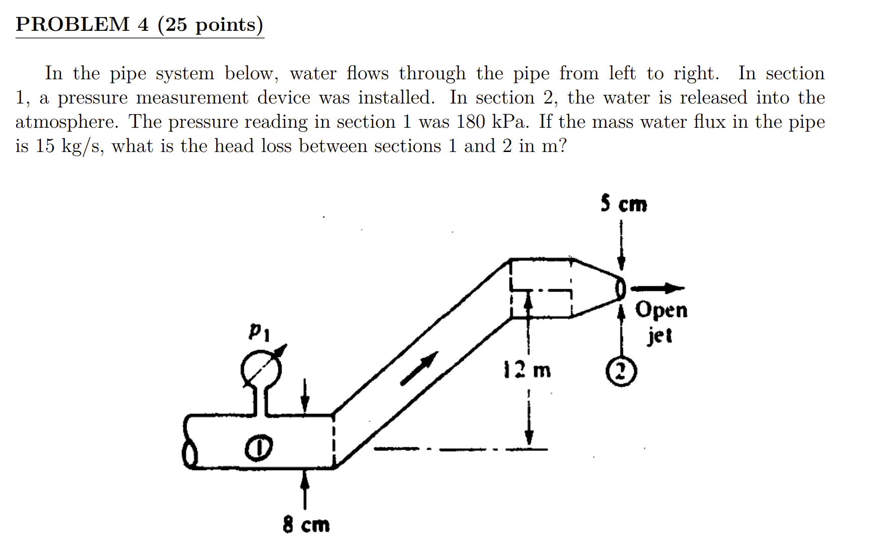 [SOLVED] In the pipe system below, water flows through the pipe from | SolutionInn