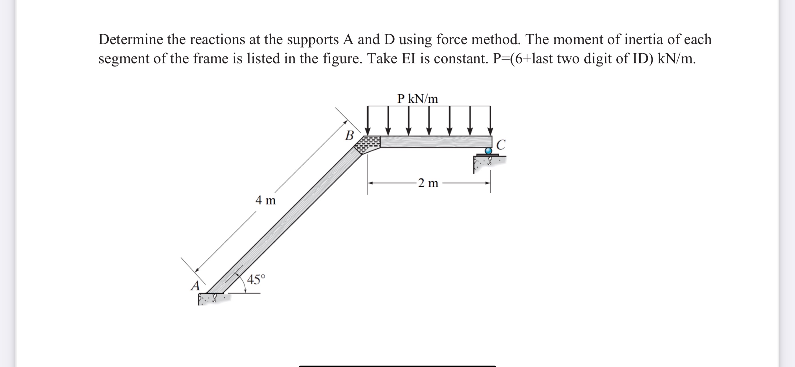 [solved] Determine The Reactions At The Supports A And D Using Force Solutioninn