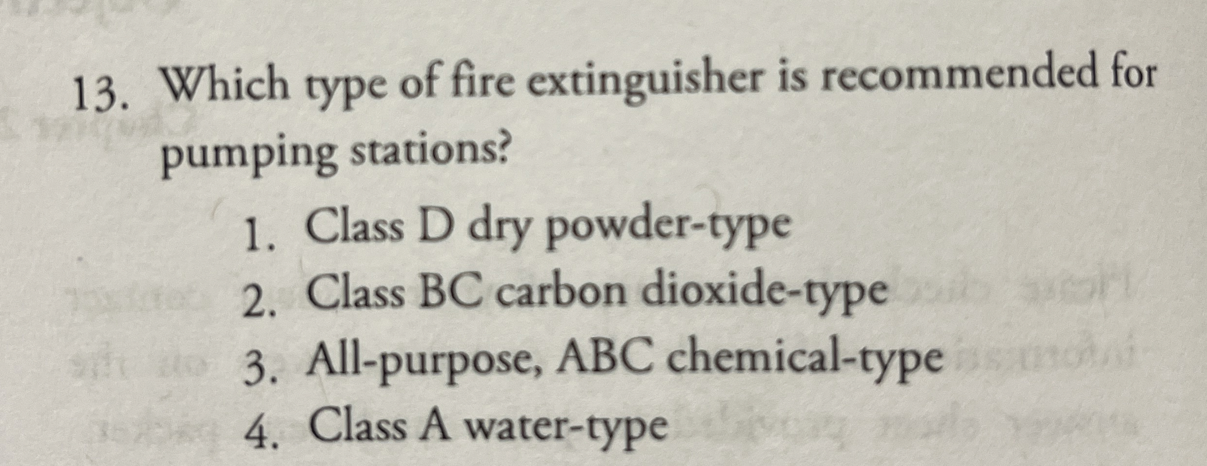 [SOLVED] Which type of fire extinguisher is recommended for pumping ...