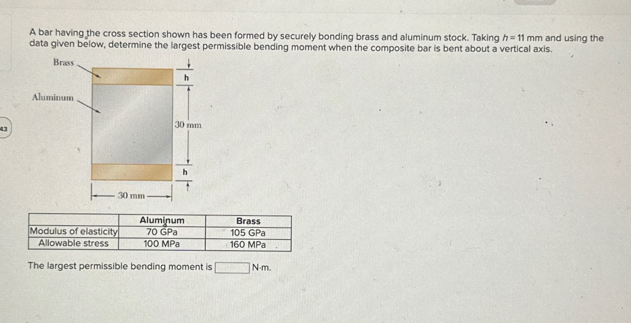 [SOLVED] A bar having the cross section shown has been formed by | SolutionInn
