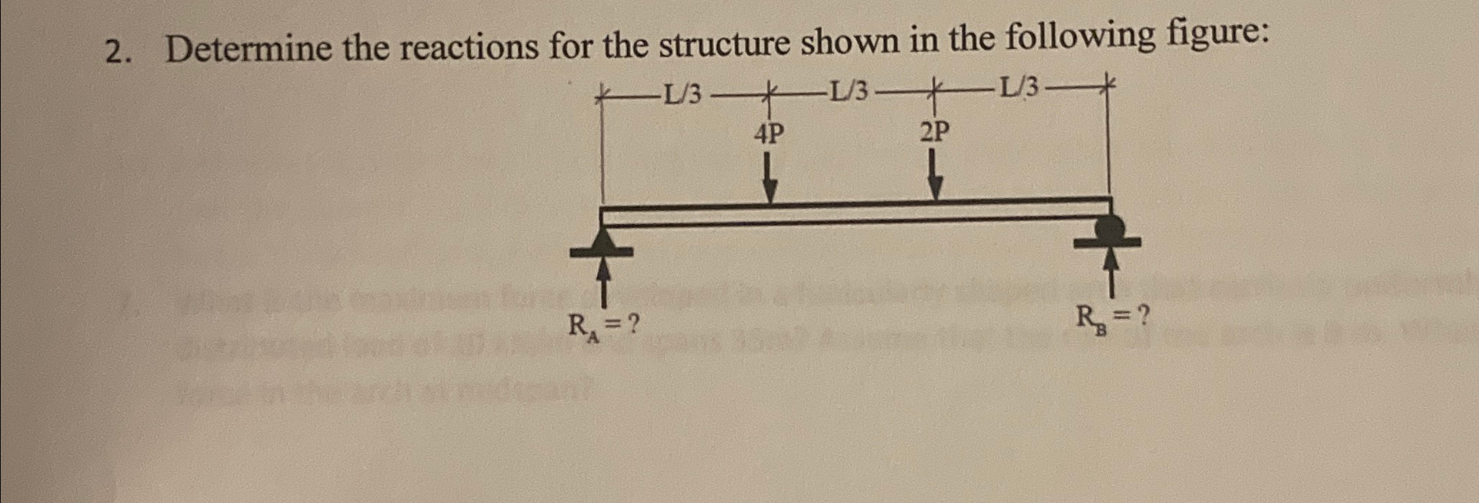 [SOLVED] Determine the reactions for the structure shown in the following figure: | SolutionInn
