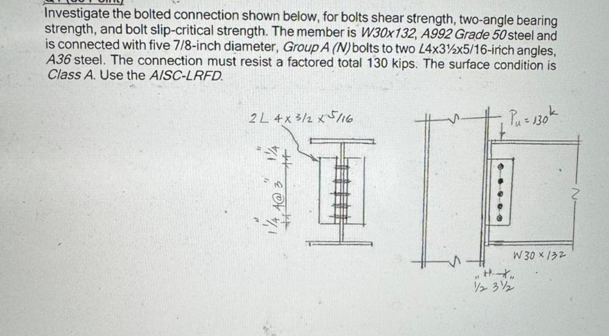 [SOLVED] Investigate the bolted connection shown below, for bolts shear ...