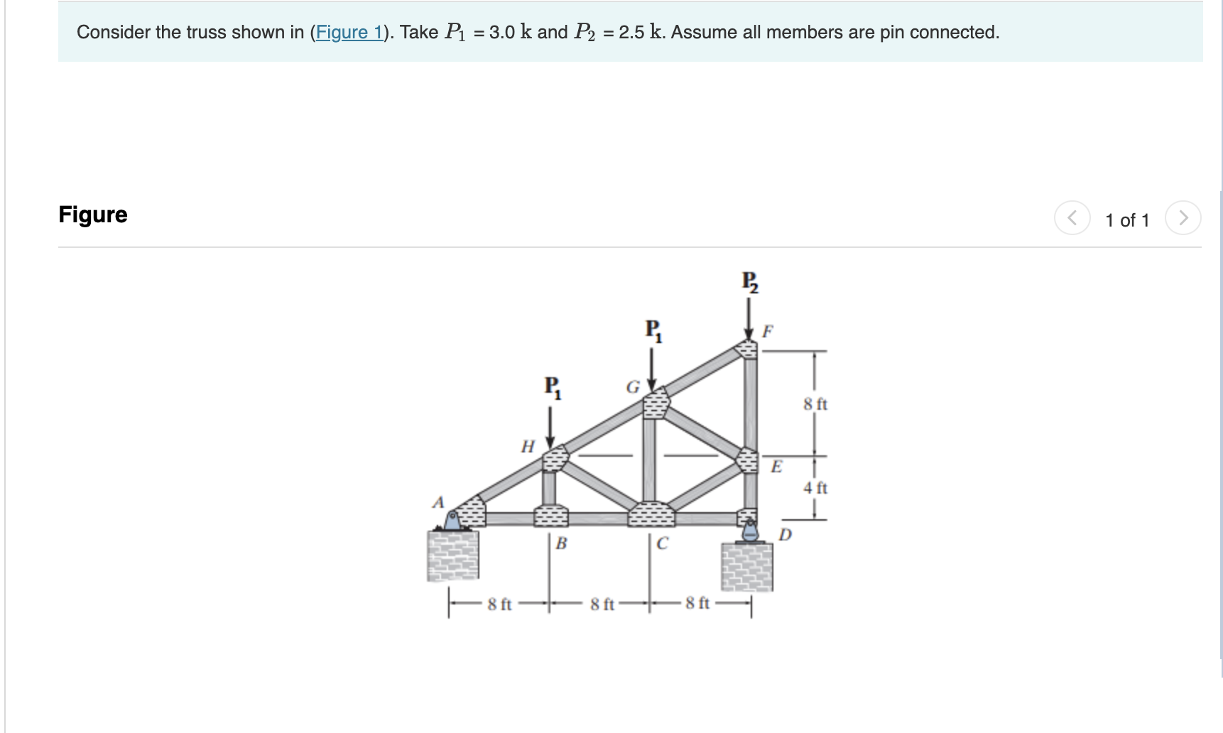 [SOLVED] Consider the truss shown in ( Figure 1 ) . Take | SolutionInn