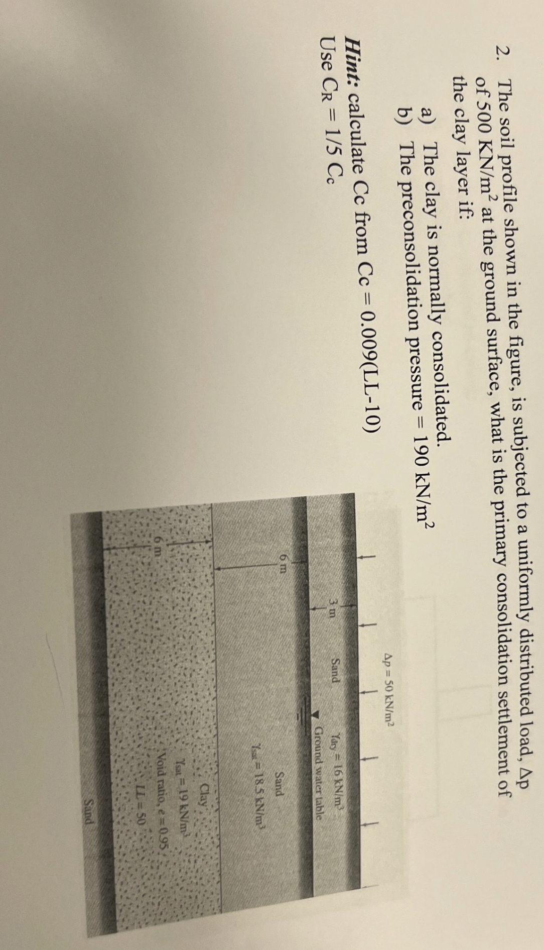 [SOLVED] The soil profile shown in the figure, is subjected to a | SolutionInn