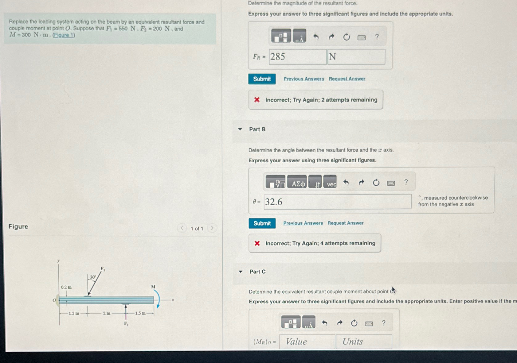 [SOLVED] Determine the magnitude of the resultant force. Replace the loading system | SolutionInn