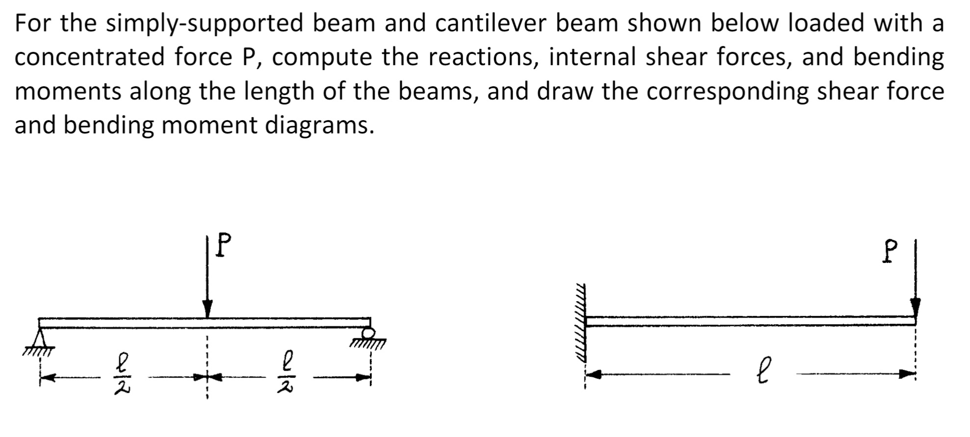 [SOLVED] For the simply - supported beam and cantilever beam shown below | SolutionInn