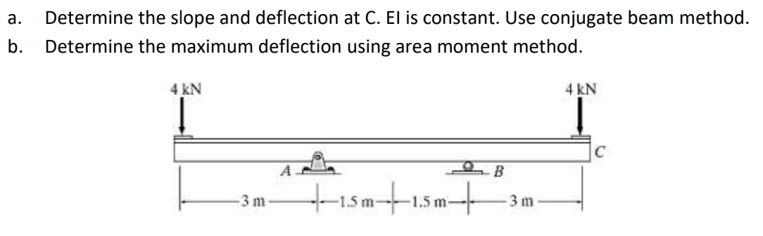 [SOLVED] a . Determine the slope and deflection at C . El | SolutionInn