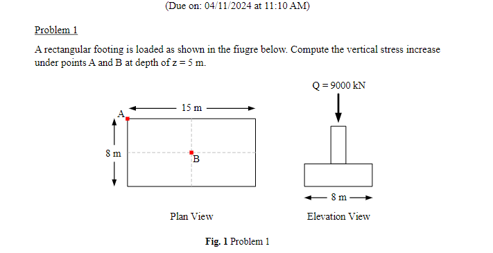 [SOLVED] A rectangular footing is loaded as shown in the figure below. | SolutionInn