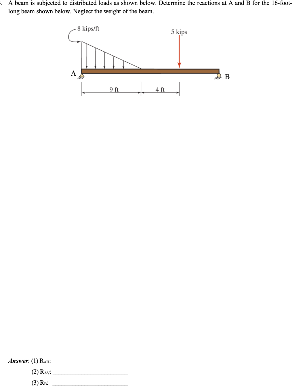 [SOLVED] A beam is subjected to distributed loads as shown below. Determine | SolutionInn