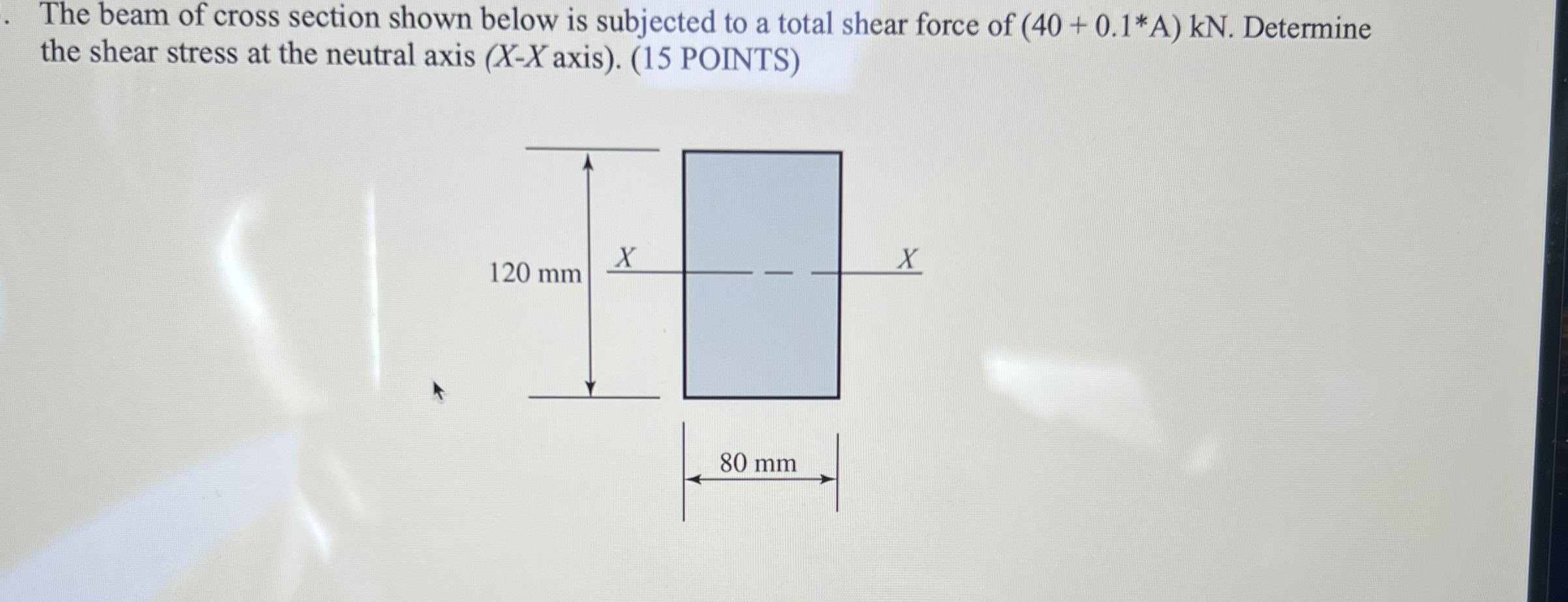 [SOLVED] The beam of cross section shown below is subjected to a | SolutionInn