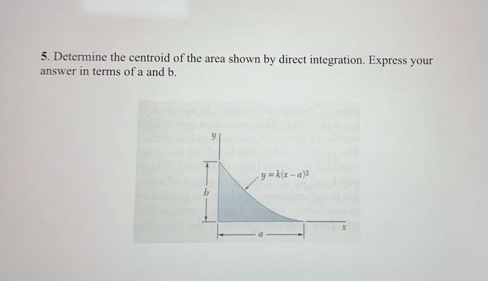 [SOLVED] 5 . Determine the centroid of the area shown by direct | SolutionInn