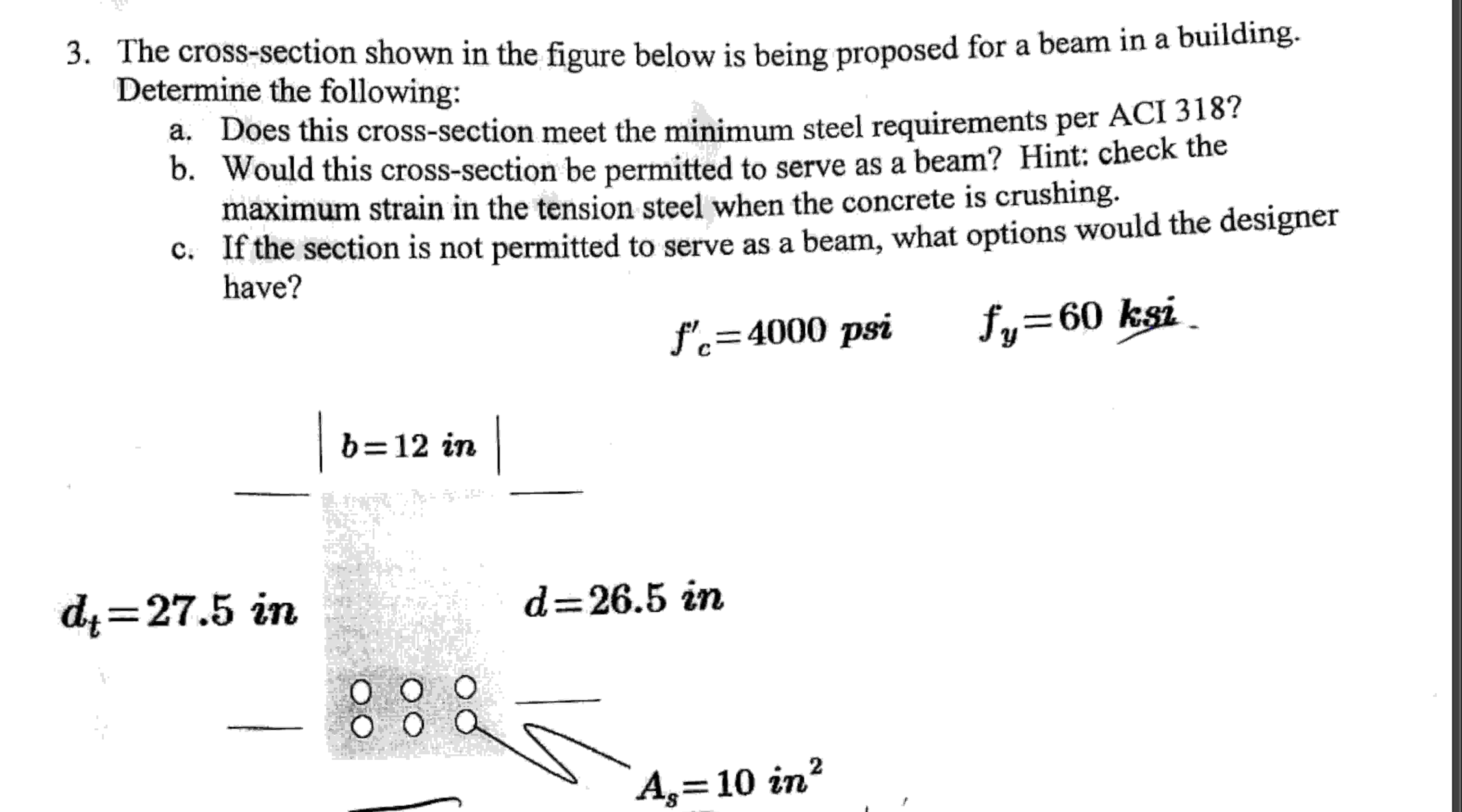 [SOLVED] 3 . The cross - section shown in the figure below | SolutionInn