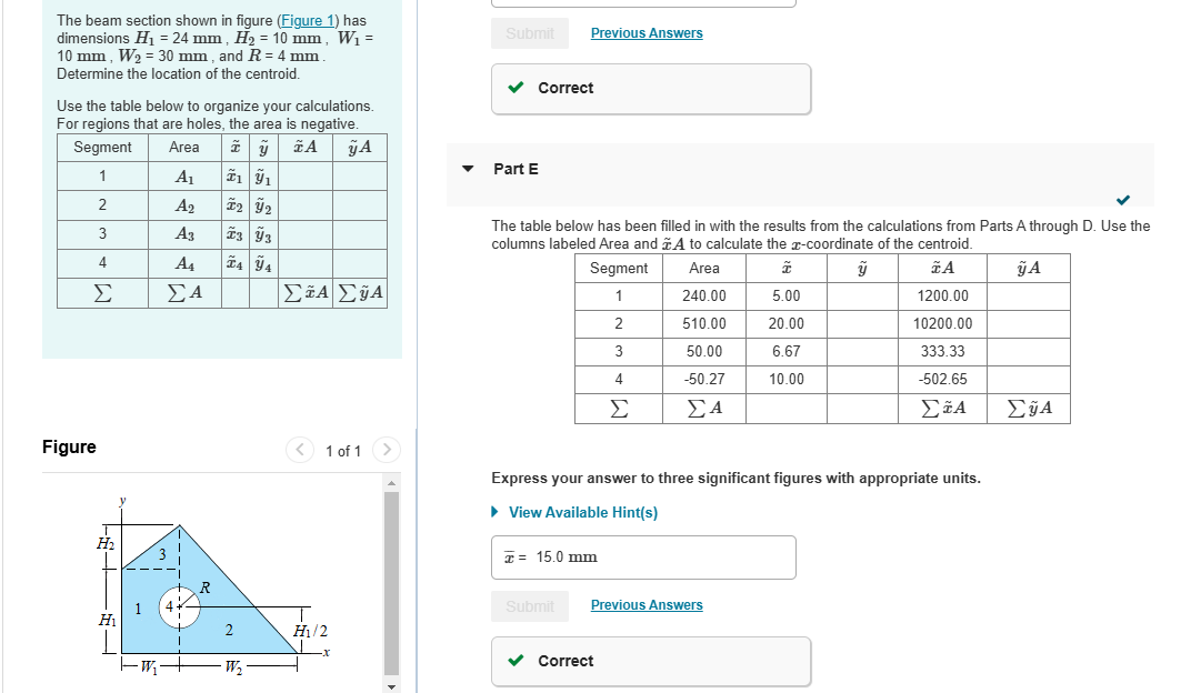[SOLVED] The beam section shown in figure ( Figure 1 ) has | SolutionInn