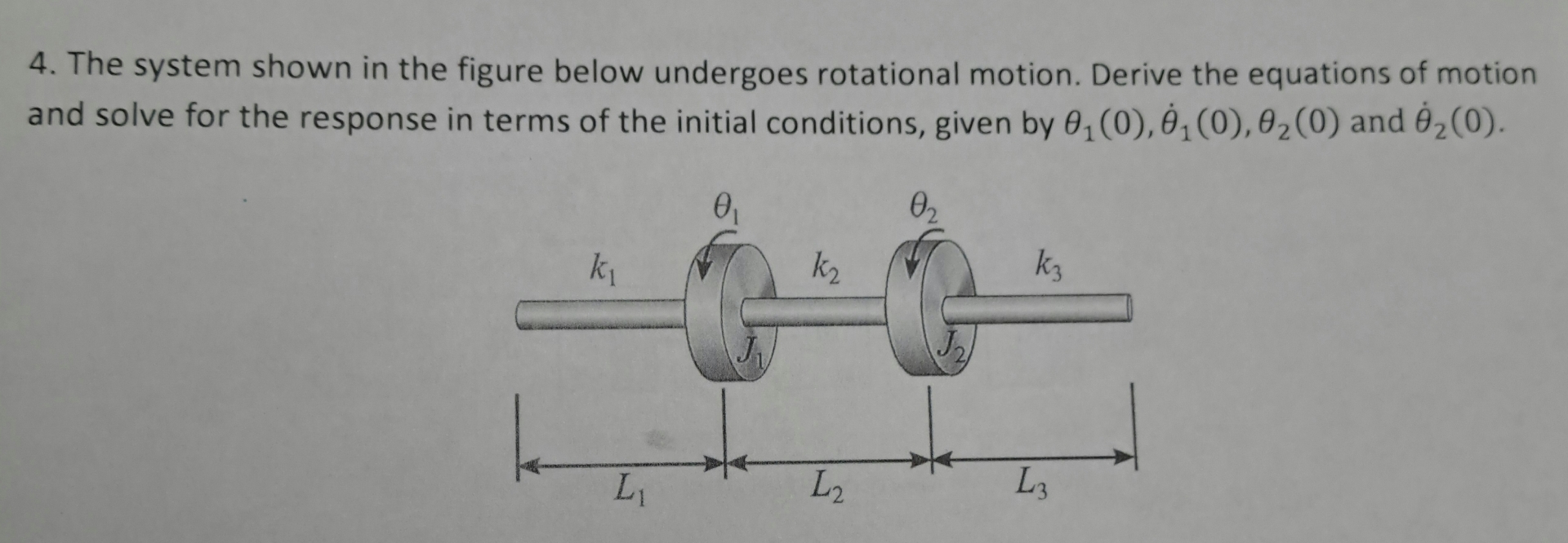 [SOLVED] The system shown in the figure below undergoes rotational motion. Derive | SolutionInn