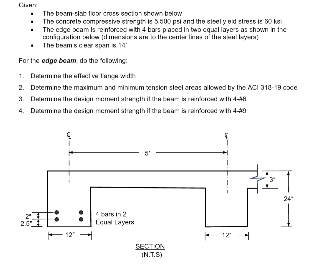 [SOLVED] Given: The beam - slab floor cross section shown below The | SolutionInn