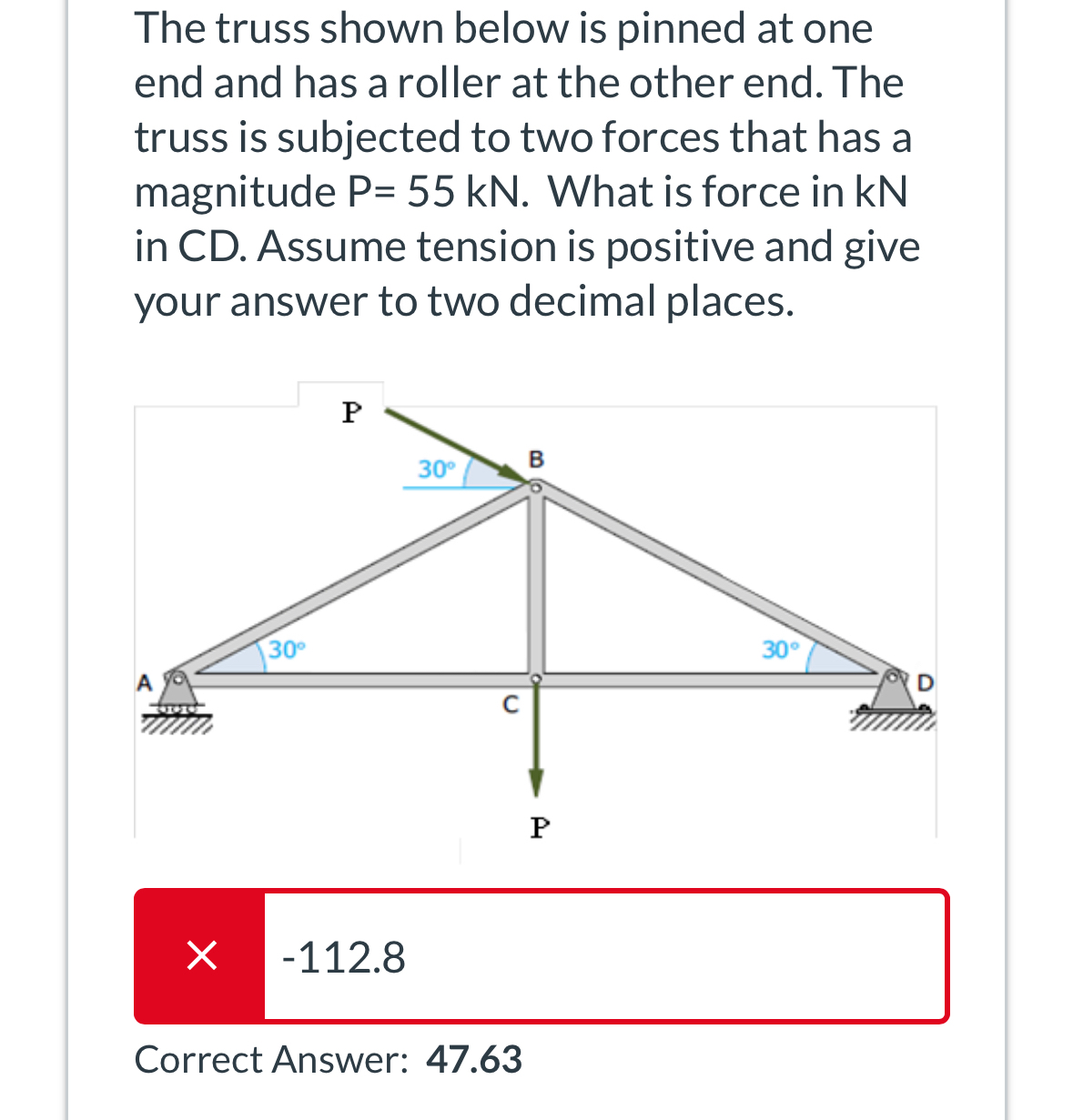 [Solved] The truss shown below is pinned at one end and has | SolutionInn