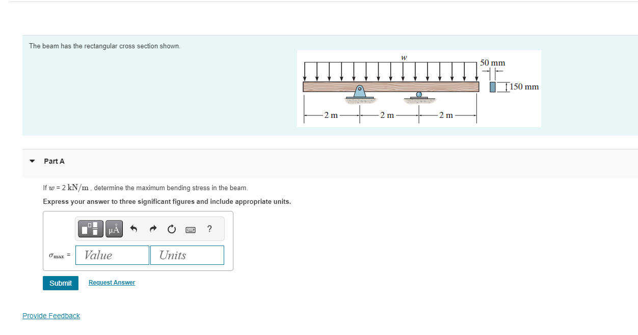 [SOLVED] The beam has the rectangular cross section shown. Part A If | SolutionInn
