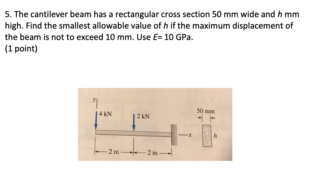 [SOLVED] The cantilever beam has a rectangular cross section 5 0 mm ...