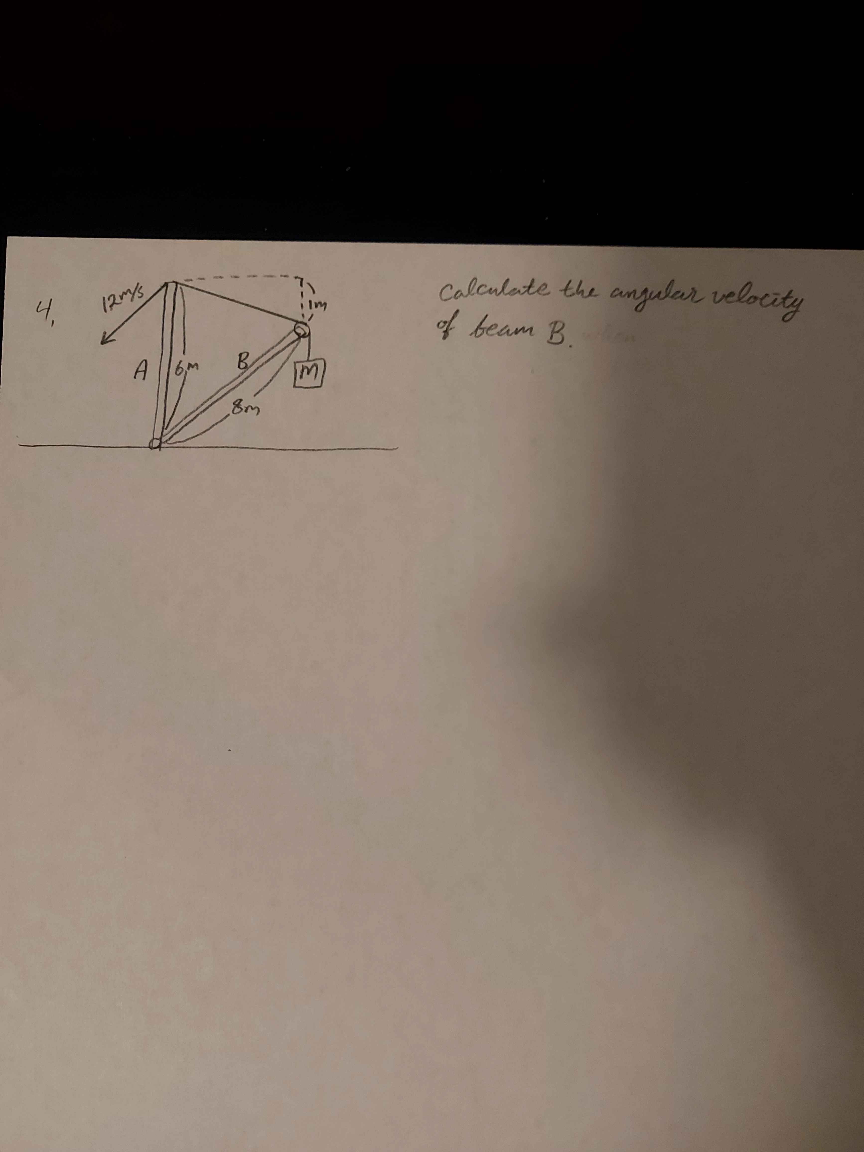 [SOLVED] How to solve Calculate the angular velocity of beam B . | SolutionInn