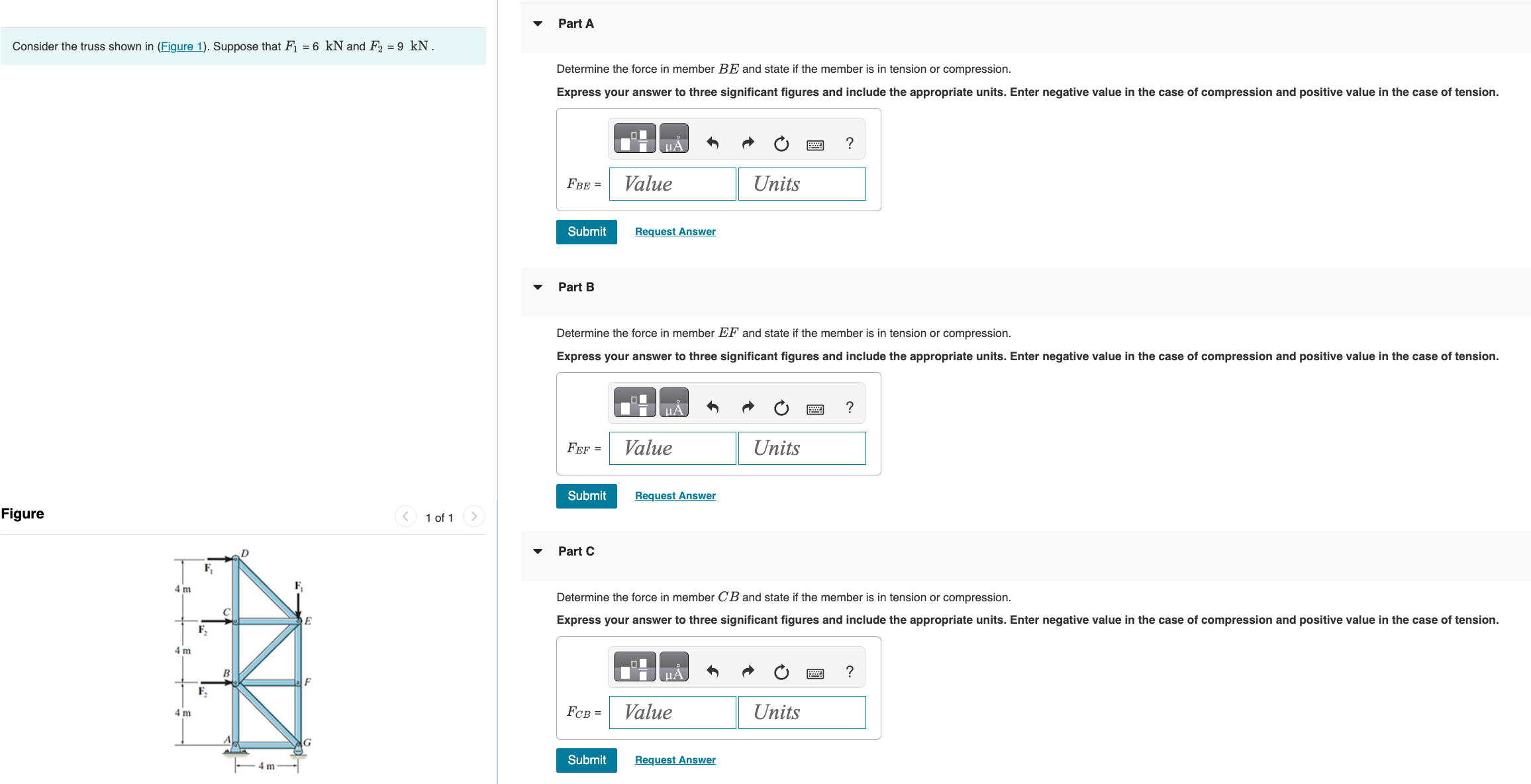 [SOLVED] Consider the truss shown in ( Figure 1 ) . Suppose | SolutionInn