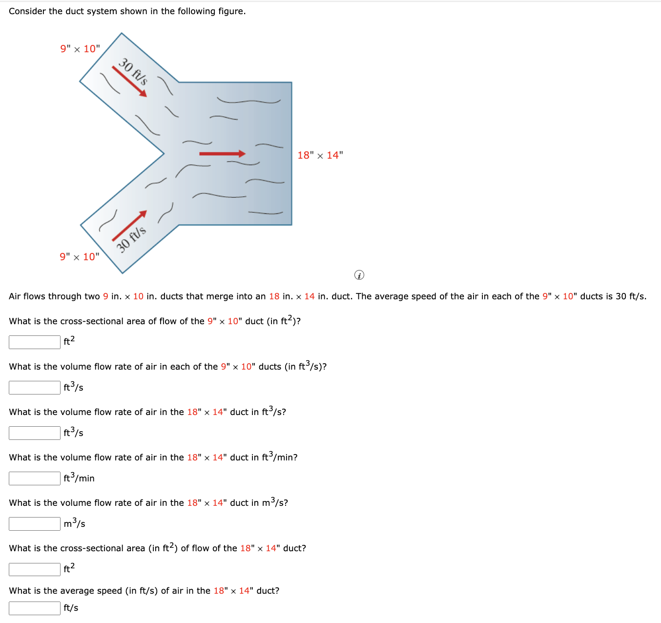 [SOLVED] Consider the duct system shown in the following figure. Air flows | SolutionInn