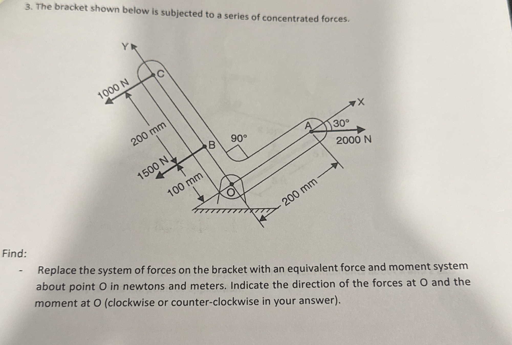 [SOLVED] The bracket shown below is subjected to a series of concentrated | SolutionInn