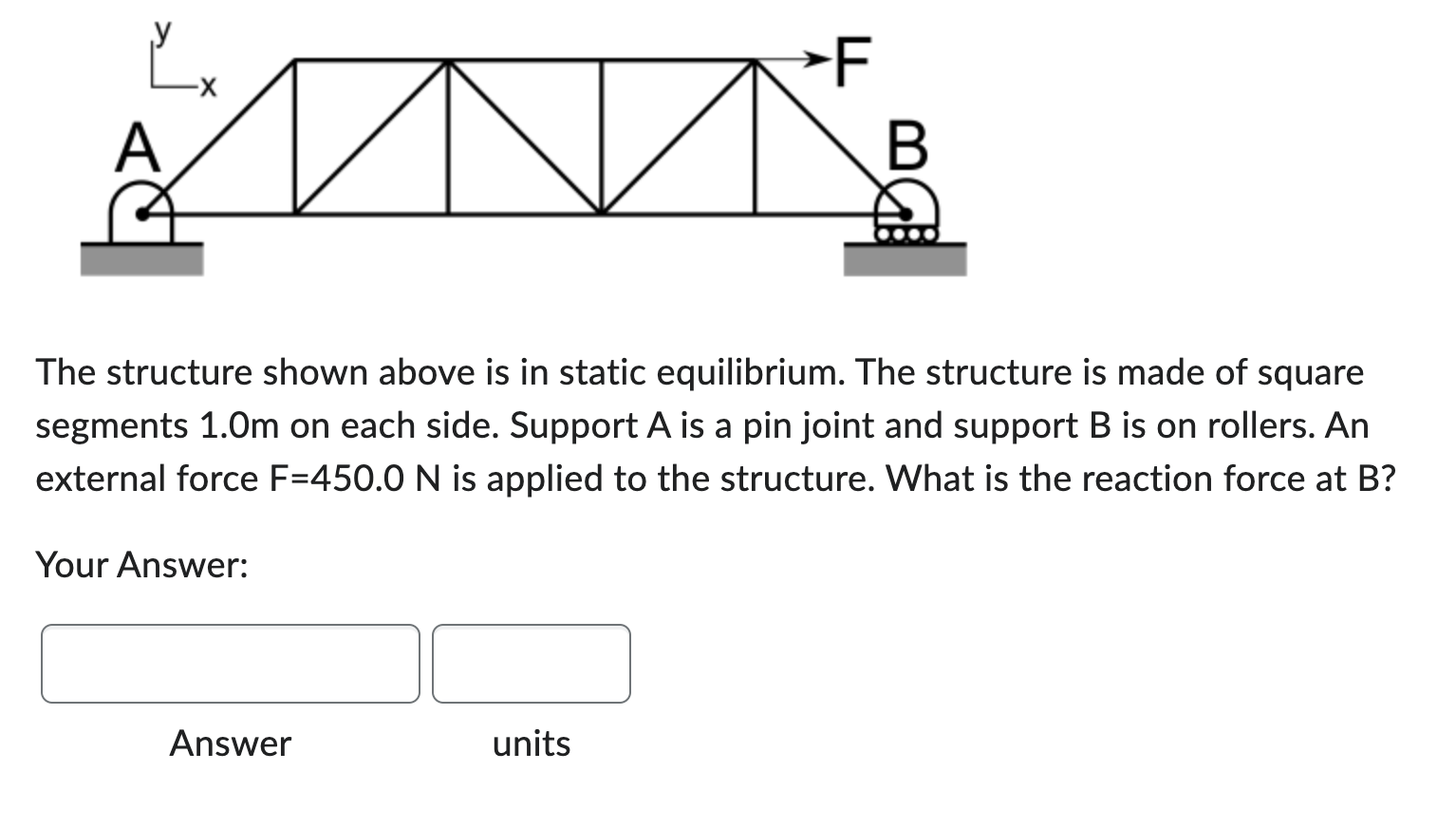 [SOLVED] The structure shown above is in static equilibrium. The structure is | SolutionInn