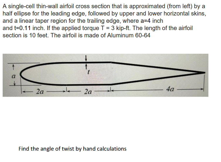 [SOLVED] A single - cell thin - wall airfoil cross section that ...