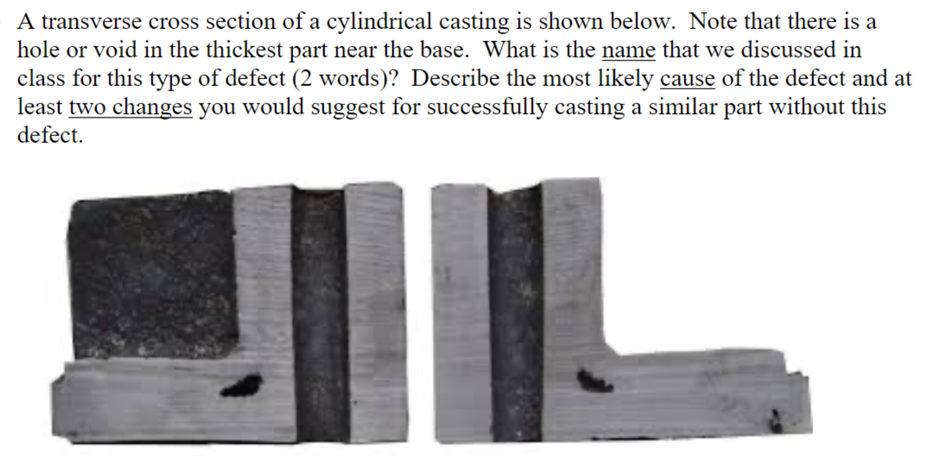 [SOLVED] A transverse cross section of a cylindrical casting is shown ...
