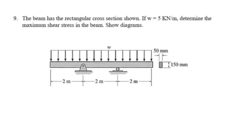 [SOLVED] 9 . The beam has the rectangular cross section shown. If | SolutionInn