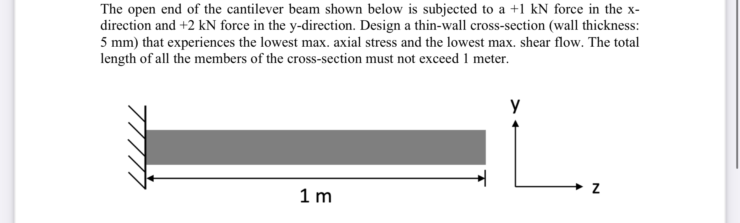 [SOLVED] The open end of the cantilever beam shown below is subjected ...