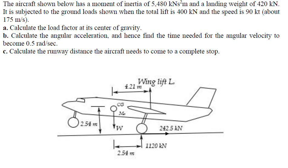 [SOLVED] The aircraft shown below has a moment of inertia of 5 ...
