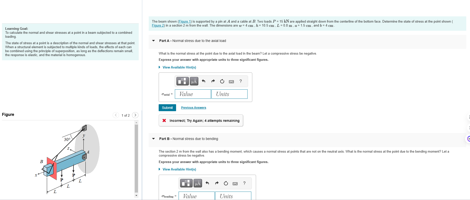 [SOLVED] The beam shown ( Figure 1 ) is supported by a | SolutionInn