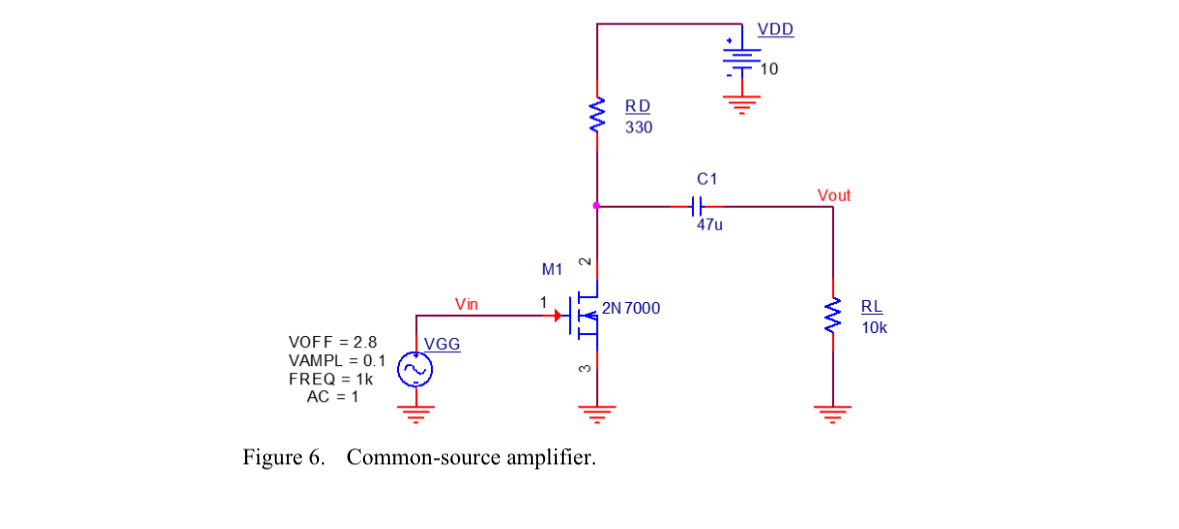 [SOLVED] Draw the circuit schematic for a common - source amplifier as | SolutionInn