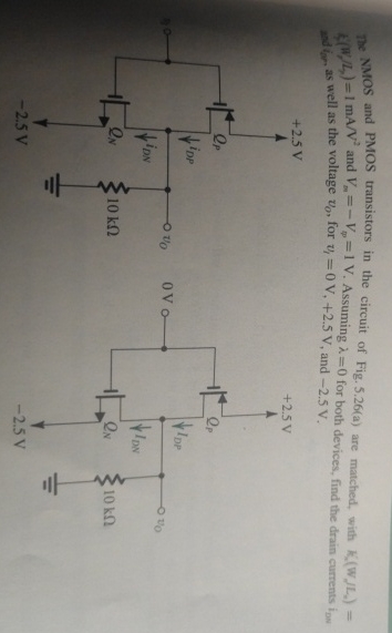 [SOLVED] The NMOS and PMOS transistors in the circuit of Fig . | SolutionInn