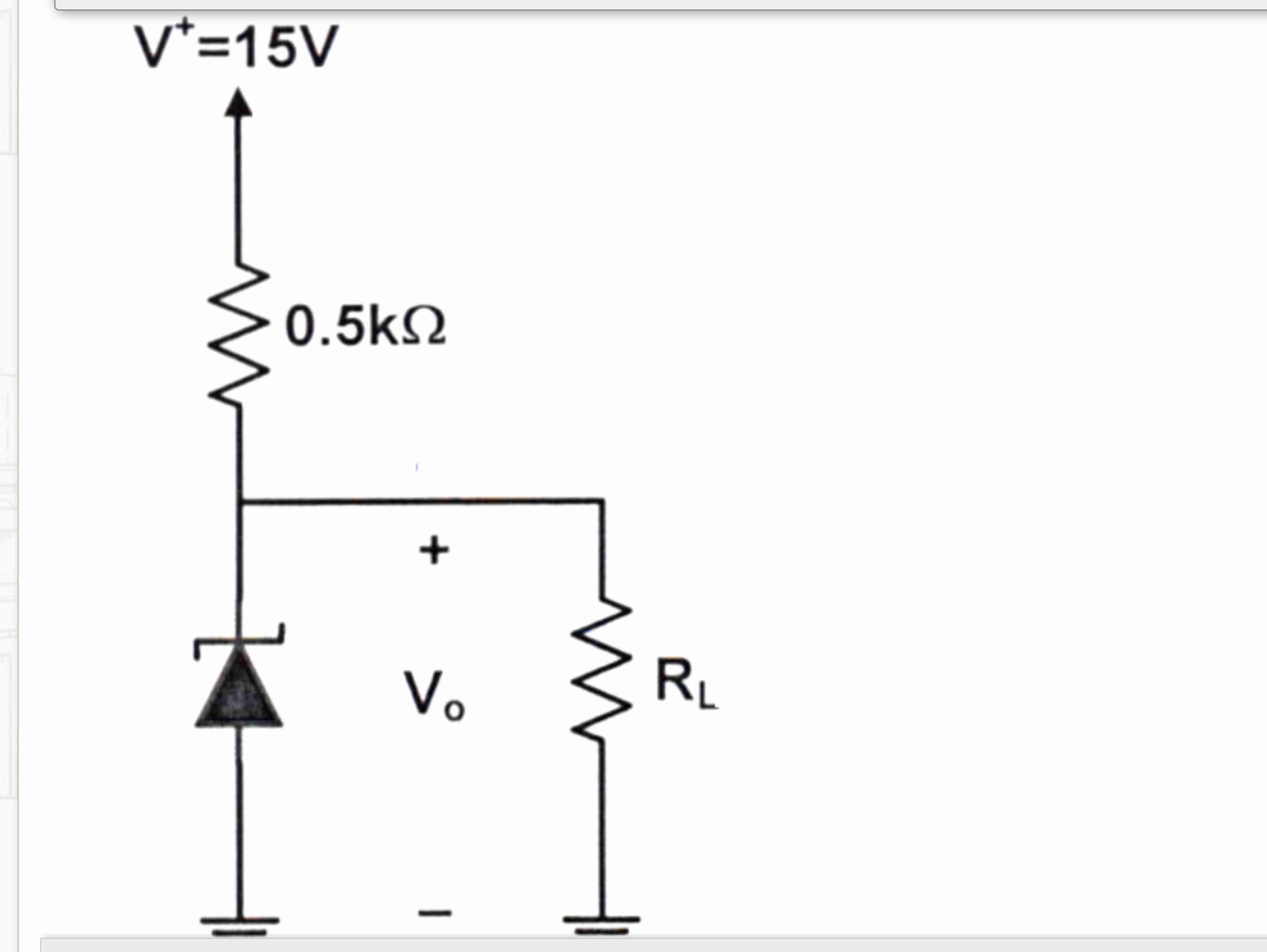 [SOLVED] For the circuit shown below the Zener diode has a voltage ...