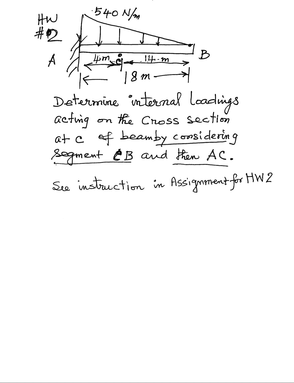 [SOLVED] Determine internal loadings acting on the Cross section at C beamby | SolutionInn