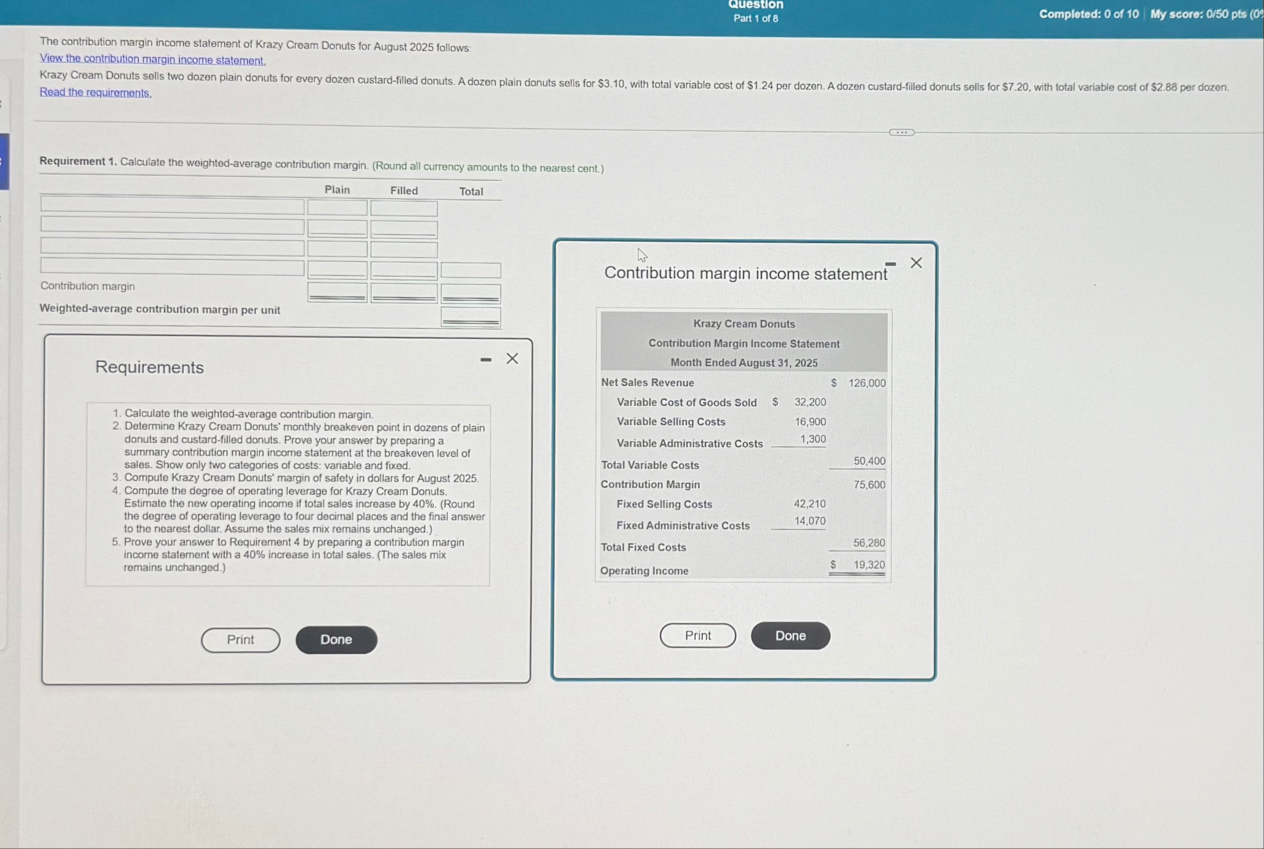 [SOLVED] Calculate the weighted - average contribution margin ...