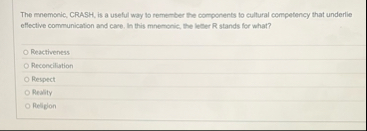 [SOLVED] The mnemonic, CRASH, is a useful way to remember the ...