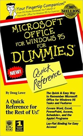Microsoft Office For Windows For Dummies Quick Reference 1st Edition Lowe PDF | Solutioninn.com