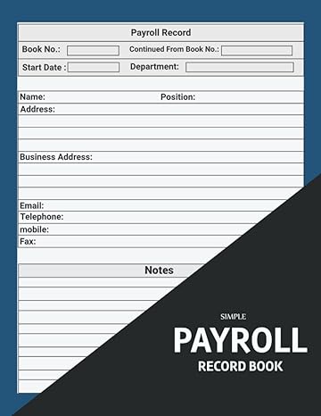 Simple Payroll Record Book Employee Payroll Book For Small Business 1st ...