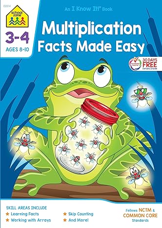 School Zone Multiplication Facts Made Easy Workbook 64 Pages Ages 8 To ...