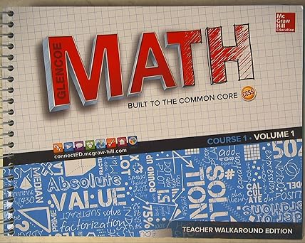Glencoe Math Built To The Common Core Teacher Vol 1 Author Follow ...