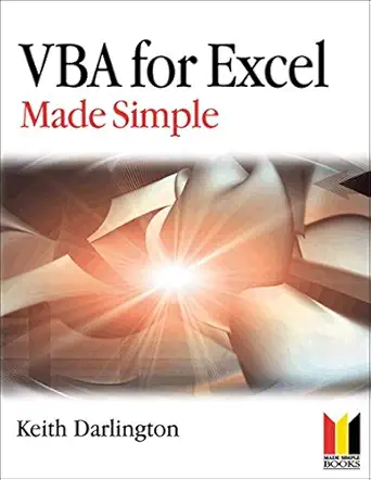 Vba For Excel Made Simple 1st Edition Darlington 9780750660976 PDF | Solutioninn.com