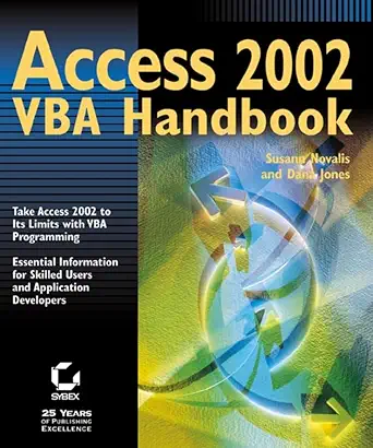 Access 2002 Vba Handbook 1st Edition Novalis 9780782140132 PDF | Solutioninn.com